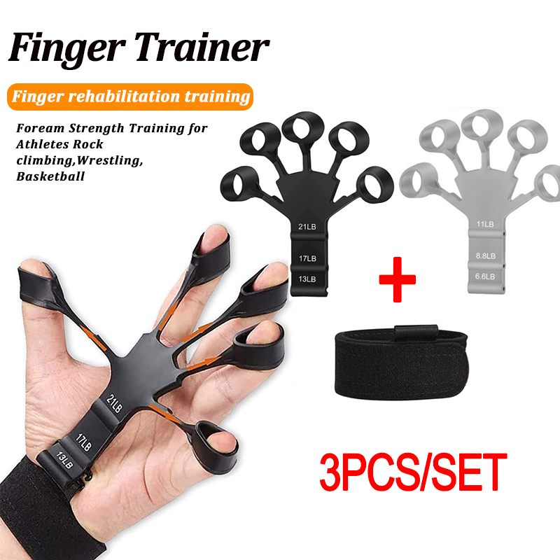 Silicone Gripster Grip Strengthener Finger Stretcher Hand Grip Trainer ...