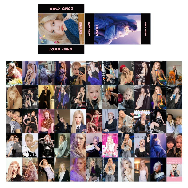 54Pcs/box Kpop BLACKPINK JISOO JENNIE ROSE LISA BlackPink Photocard ...