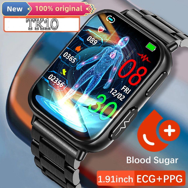 TK10 ECG+PPG Smart Watch Non-invasive Blood Sugar Heart Rate Blood ...