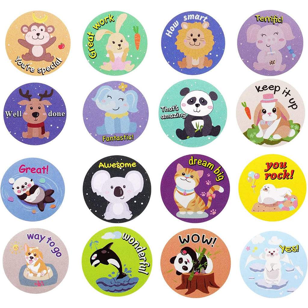 1000 pcs Animal Stickers for Kids,Cute Motivational Stickers for Kids ...