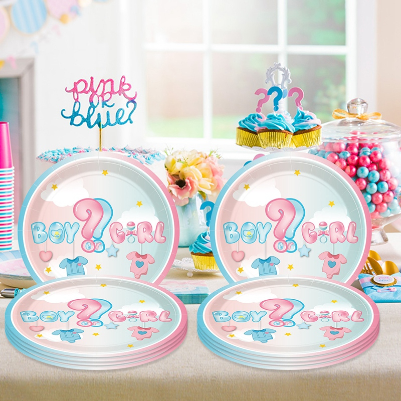 Gender Reveal Theme Disposable Tableware For Kids Disposable Plate ...