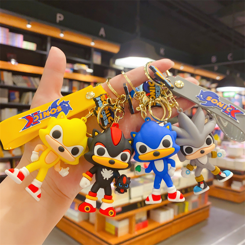 Hedgehog Sonic Keychain Cute Cartoon Anime Game Sonic Backpack Pendant ...