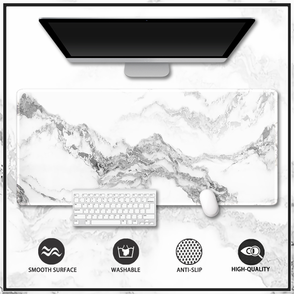 Marble Pattern Gaming Mouse Pad Large Extended Mouse Pad Stitched Edge ...