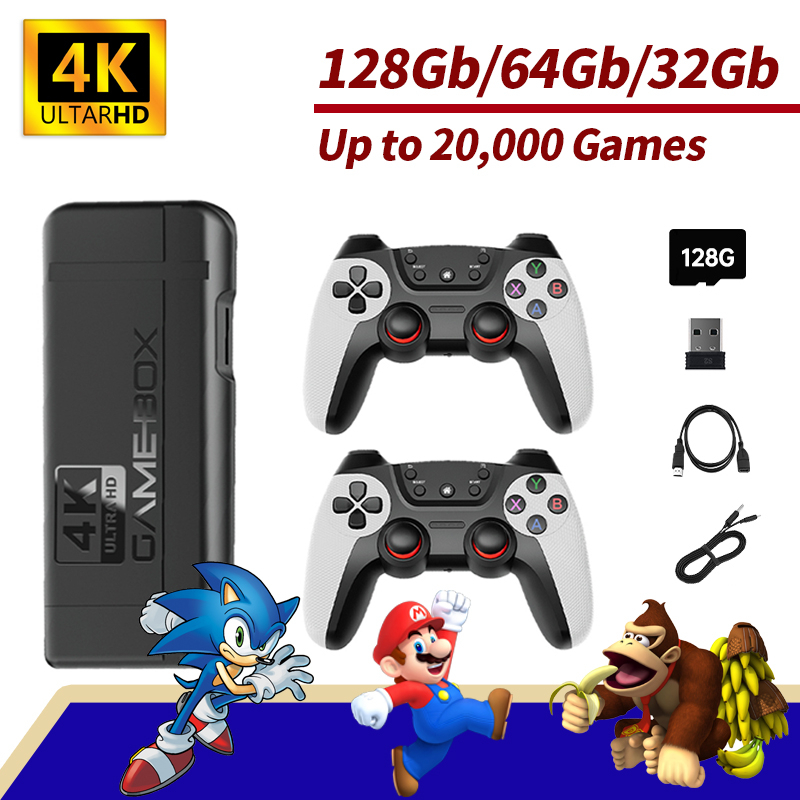 4K Game Stick PS1 Mario Donkey Sonic Games Wireless Gamepad Video ...