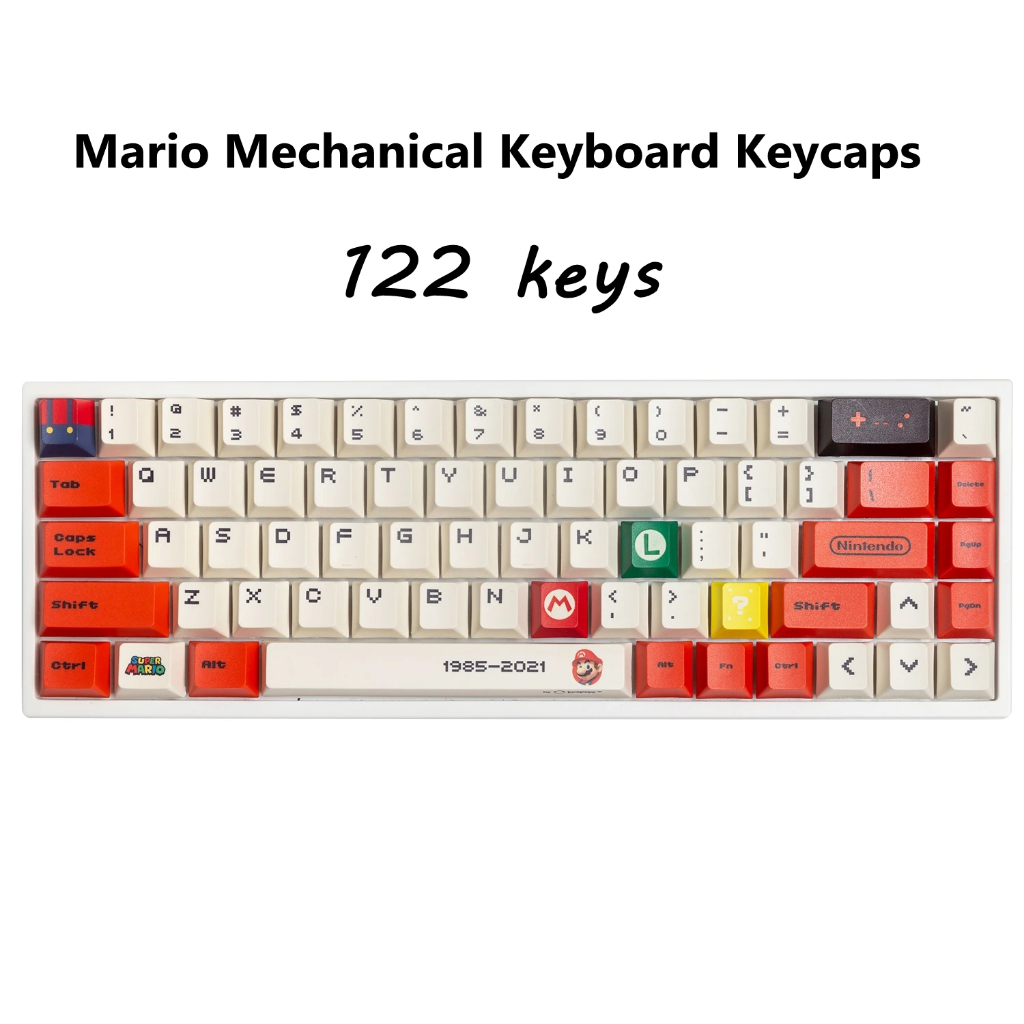 Mario Mechanical Keyboard Keycaps Cherry Profile PBT 122 Keys Support ...