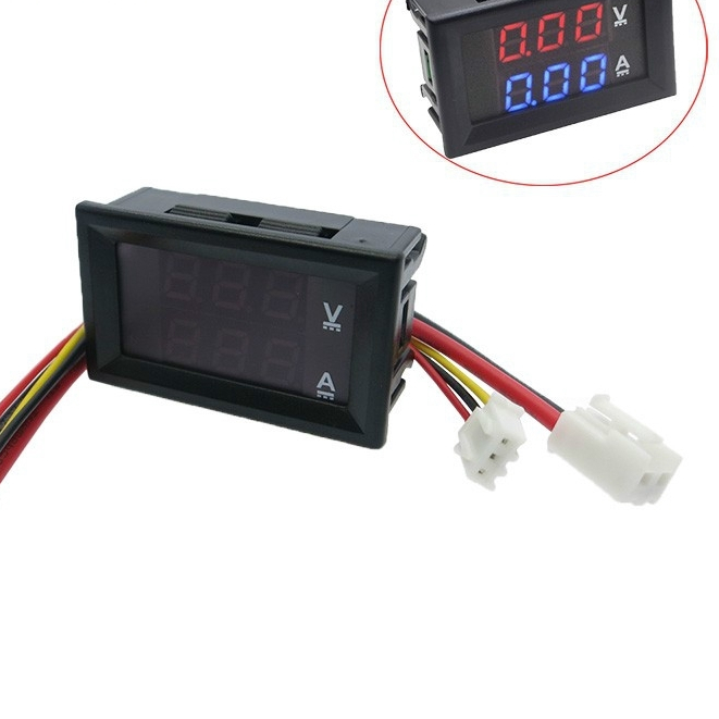 Dc 0-100V 10A Digital Voltmeter Ammeter Dual Display Voltage Detector ...