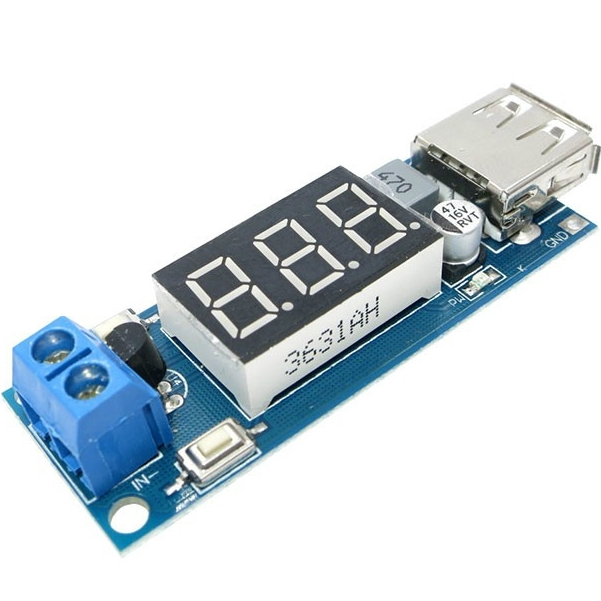 DC 4.5-40V to 5V 2A USB Charger LED Step-down Buck Converter with ...