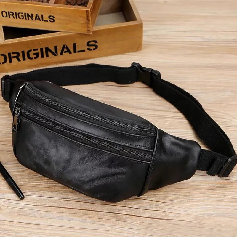 Men's genuine leather belt waist bag Multifunctional cross-body mobile ...