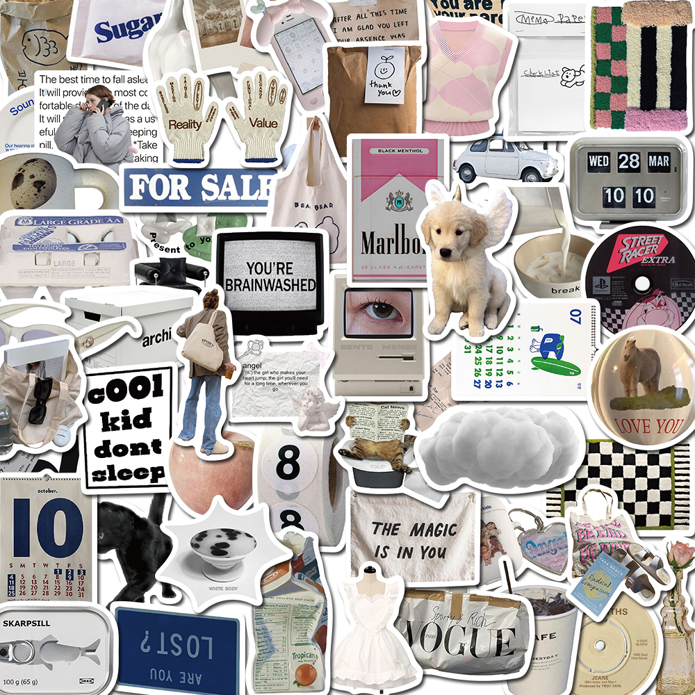 57PCS Vintage Ins Simple Cute Stickers For Laptop Fridge Phone ...