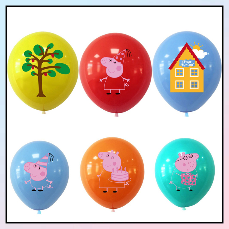 12 Inch Peppa Pig Latex Balloon Theme Decoration Helium Balloon Kids ...