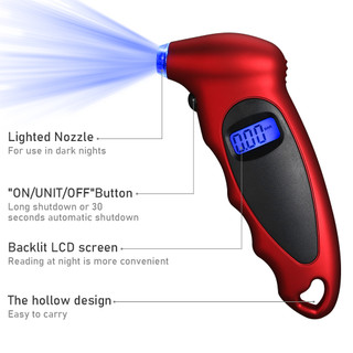 Car psi Checker for Motorcycle Truck SUV Bike LCD Digital Tire Gauge ...