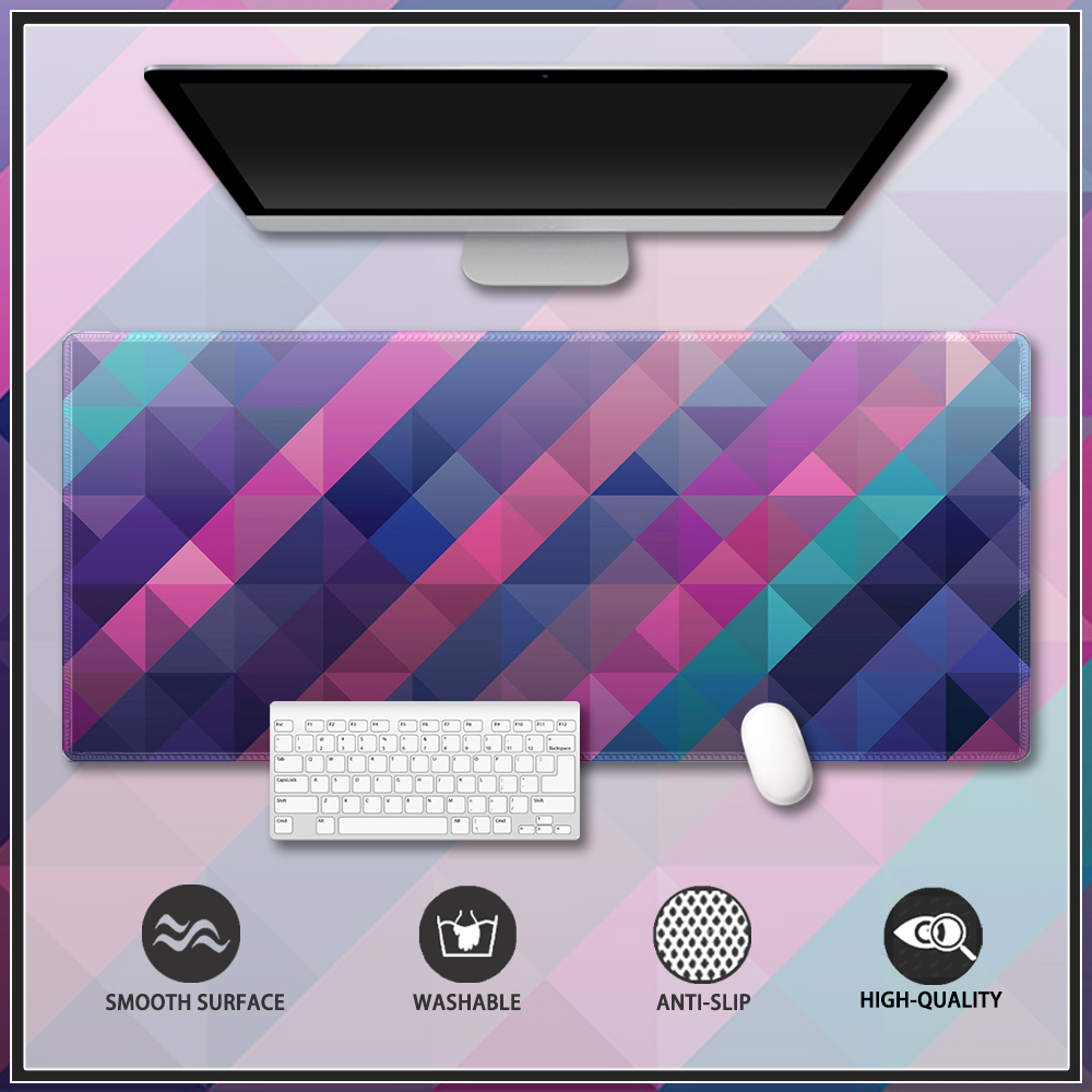 Colored Geometry Gaming Mouse Pad Large Extended Mouse Pad Stitched ...