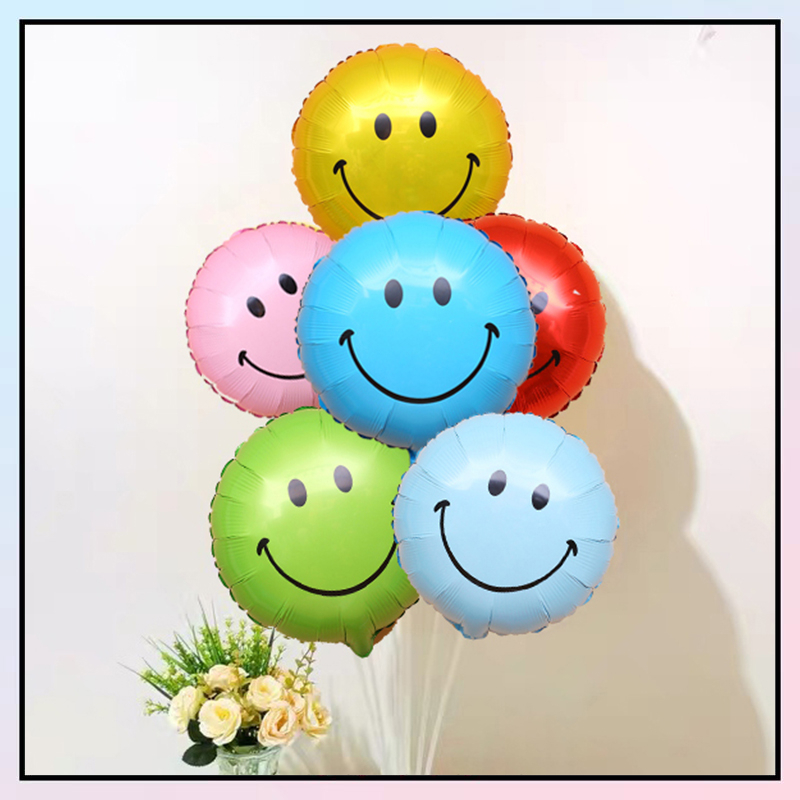 18" Inch Smiley Smily Face Foil Balloon for Decoration Emoji Circle ...