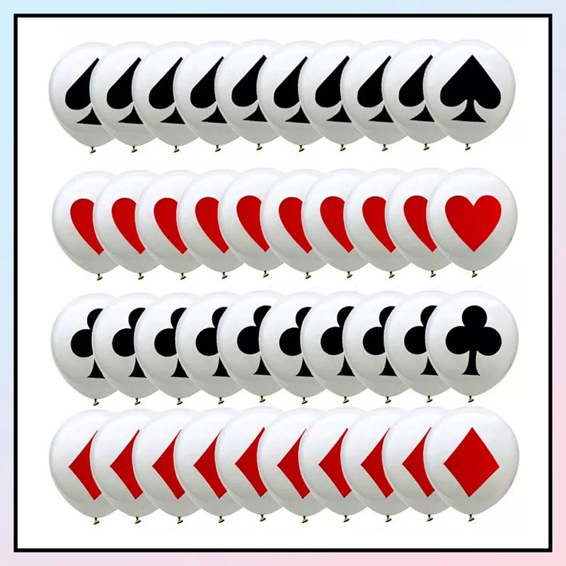 12 Inch Playing Cards Latex Balloons Casino Party Decorations Playing ...