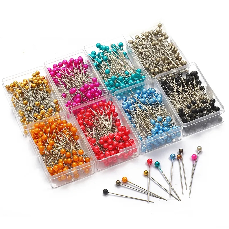 100Pcs 38cm Pearl Positioning Needles Head Stitch Straight Push Sewing ...