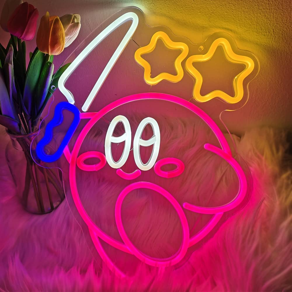 Anime Neon Sign Kirby - Dimmable Kirby Knife Neon Light Signs, Gaming ...