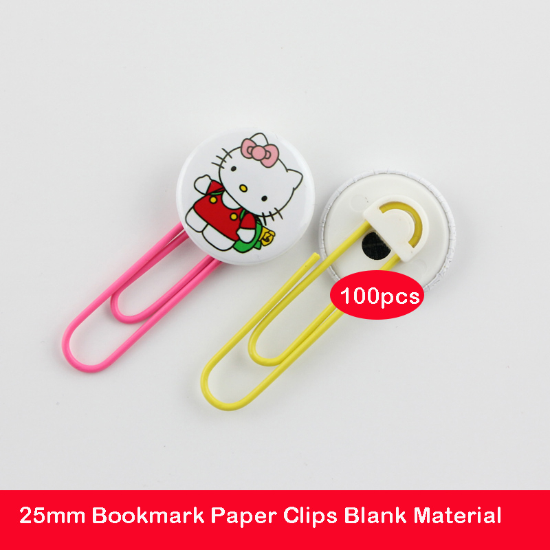 44mm 58mm DIY Bookmark Button Badges Paper Clip DIY BUTTON BADGES Blank ...