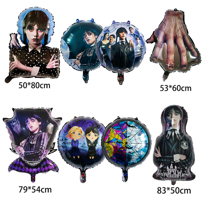 Wednesday Theme Aluminum Film Balloon Girl Adams Family Party ...