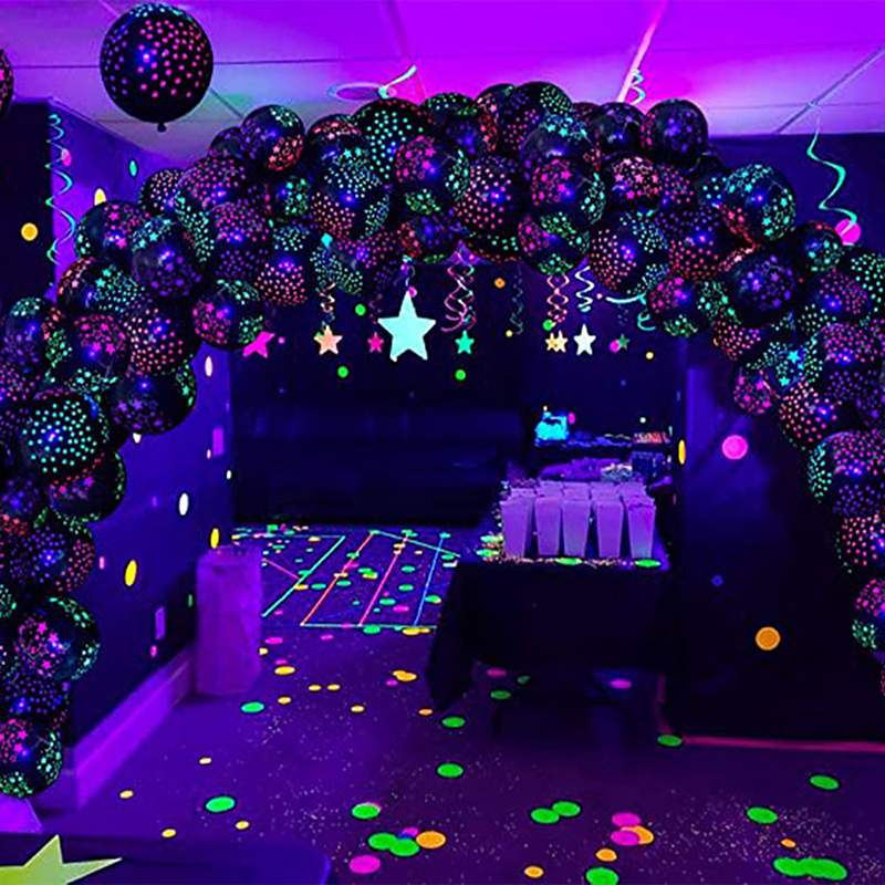 20pcs/set fluorescent balloon 12 inch 2.8g transparent fluorescent wave ...