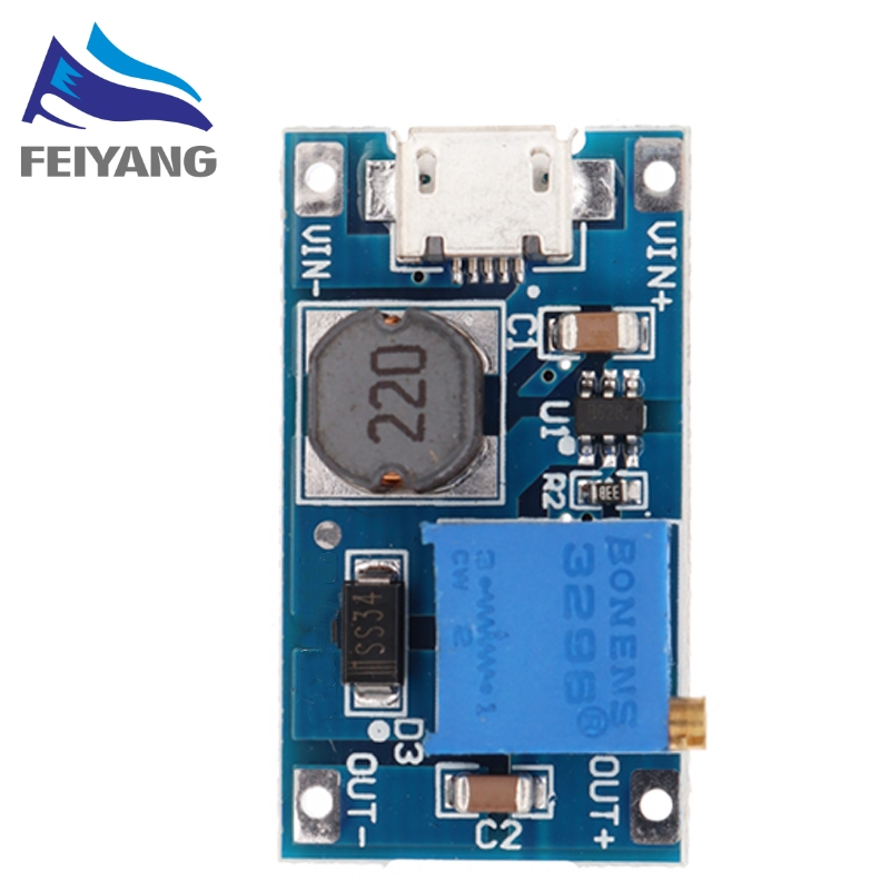 MT3608 DC-DC Step Up Converter Booster Power Supply Module Boost Step-up Board MAX output 28V 2A ...