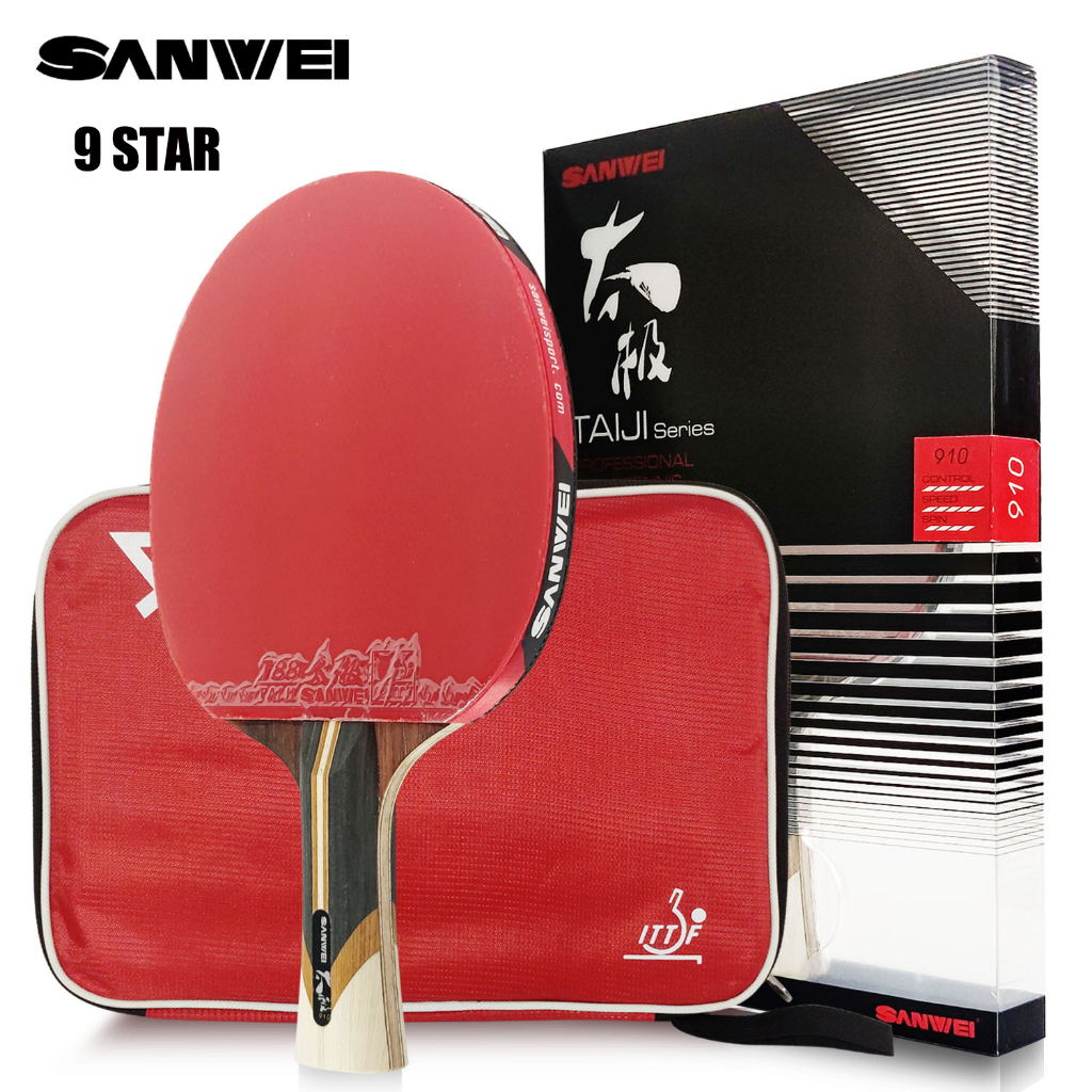 Original SANWEI Taiji 7 8 9 Star Table Tennis Racket Professional Wood Carbon Offensive Ping ...