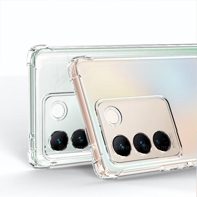 For Vivo V27 V27e Pro 5G Casing Clear Soft TPU Airbag Protective Back ...