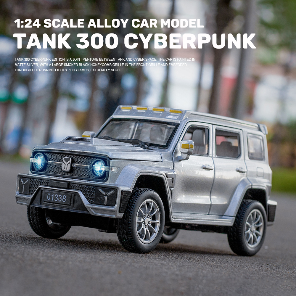 1:24 Scale Tank 300 Cyberpunk Alloy Car Model Diecast Car Sound Light ...