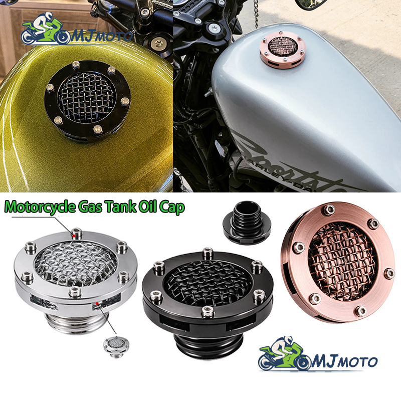 【MJMOTO】Motorcycle Fuel Gas Tank Vented Decorative Oil Cap For Harley ...