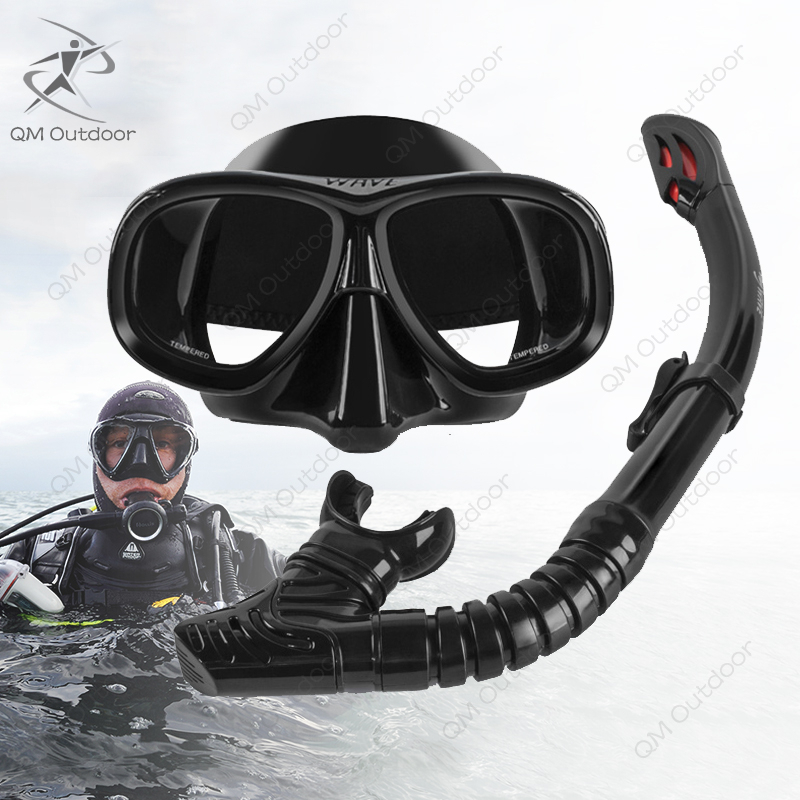 Professional Scuba Diving Goggles With Breathing Tube Anti-fog Tempered ...