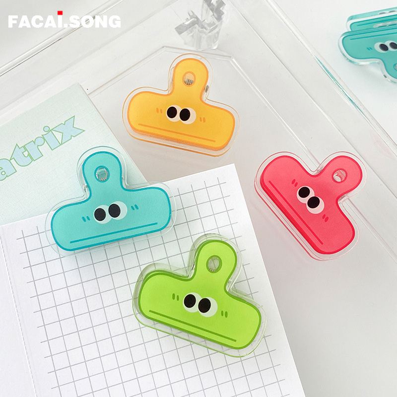 8pcs Plastic Information Folder Cute Cartoon File Organiser Clip ...