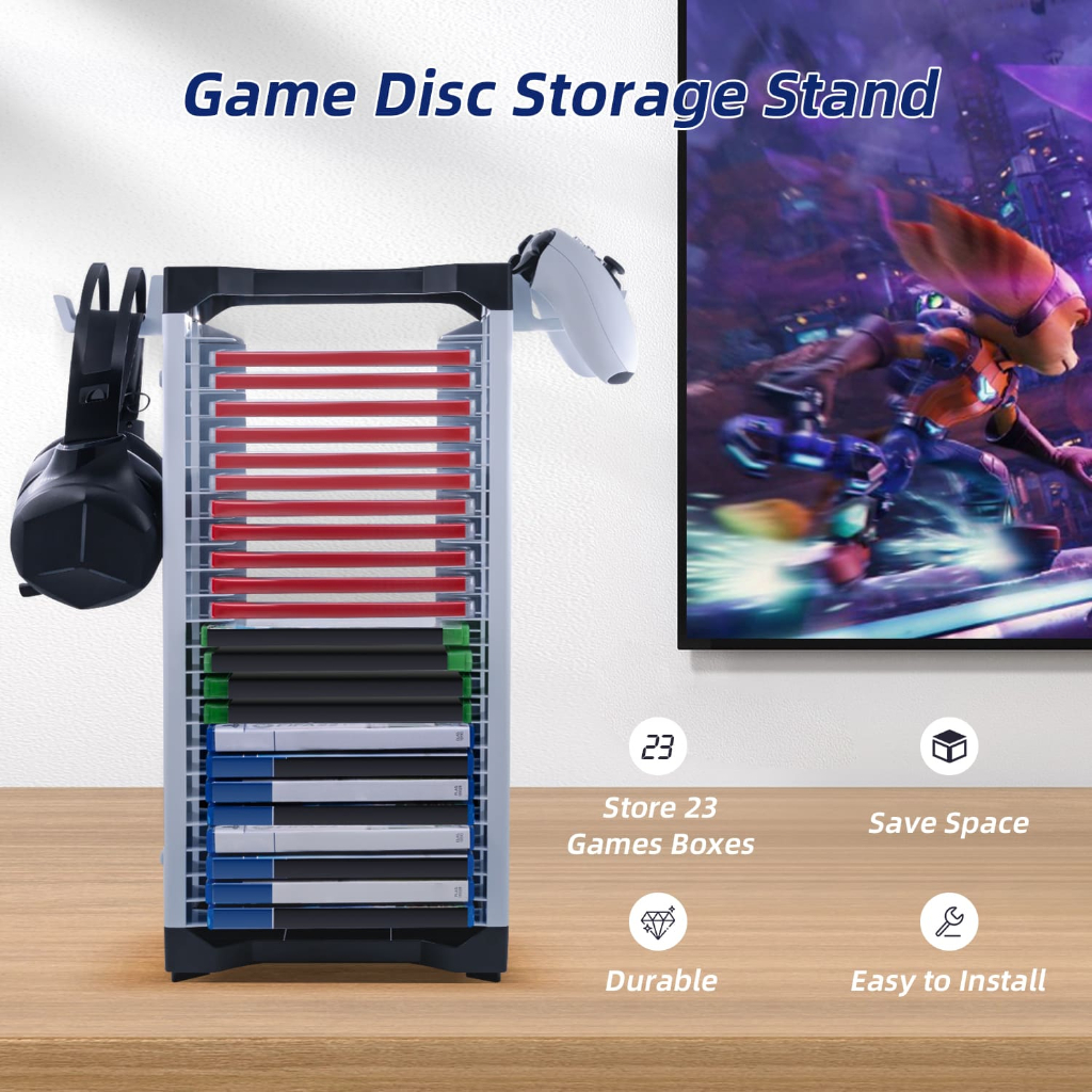 DOBE Game Disc Storage Stand for PS4/PS5/Nintendo Switch/Xbox Game Card ...