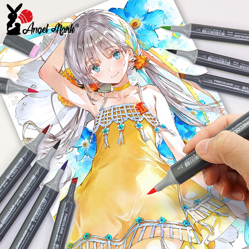 Angel Mark Finecolour EF104 Beginners Double-Head Alcohol Marker Pens ...