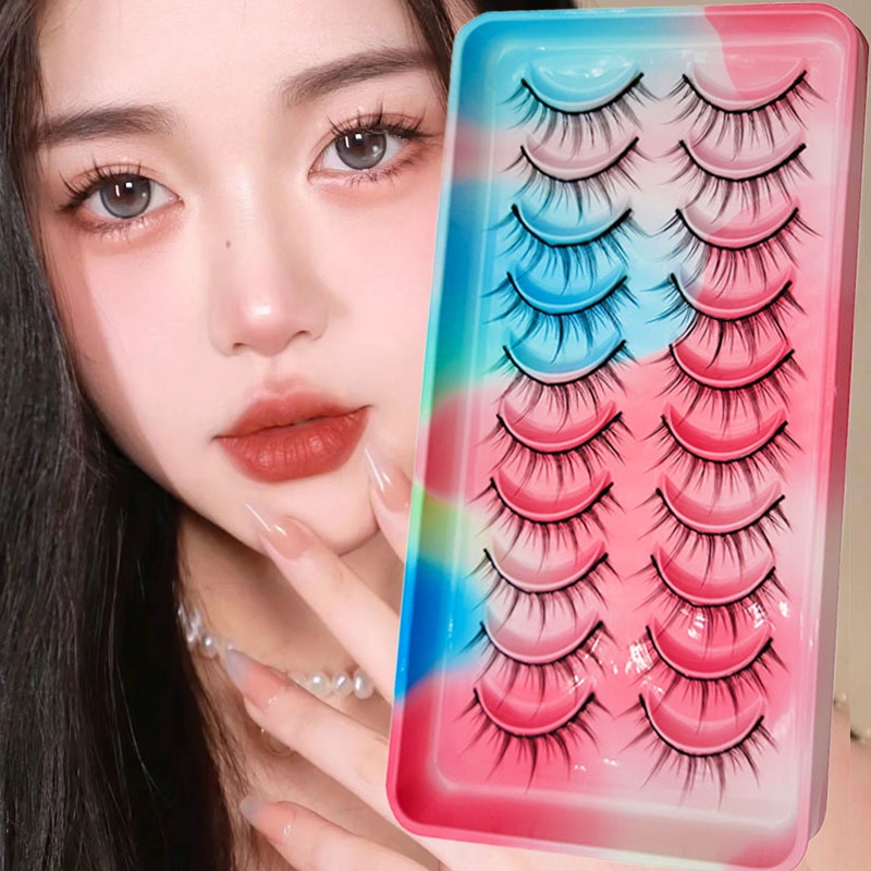 3D Fluffy Eyelashes Extension Soft Wispy Eyelashes 10Pairs False ...