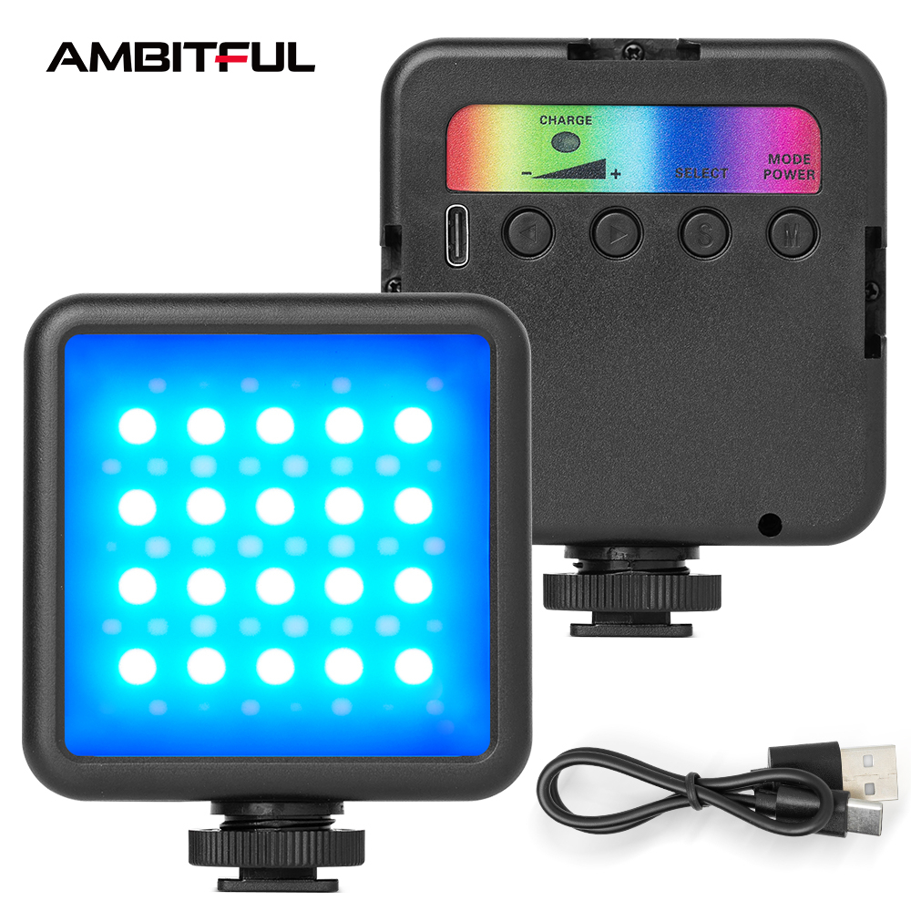 AMBITFUL P5 Mini RGB Fill Light 2500K-7000K Dimmable Full Color LED ...