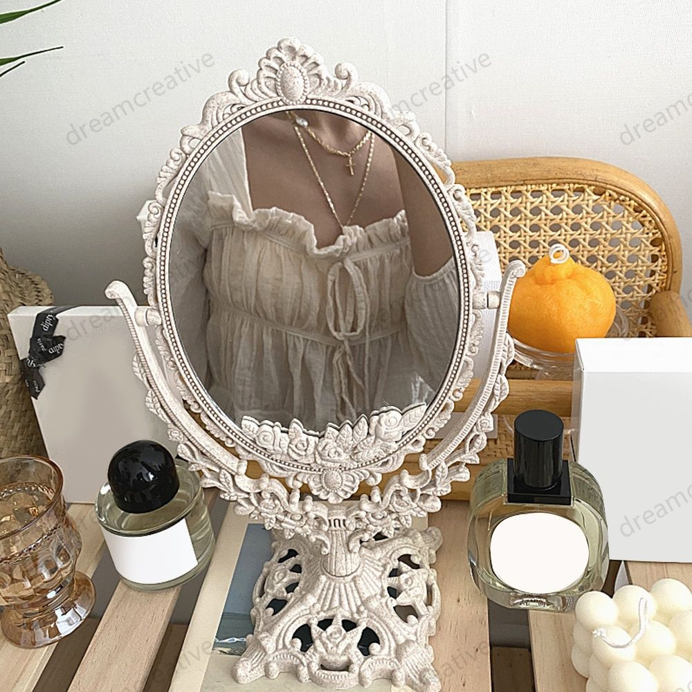 Nordic Vintage Sty le Double Sided Makeup Mirror Decorative Mirror 360 ...