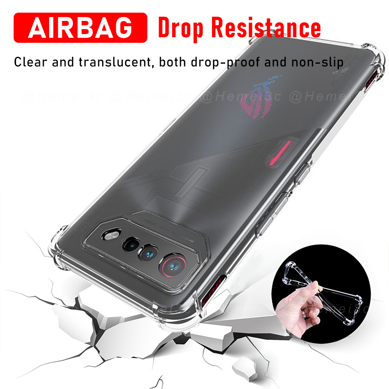 Case + Tempered Glass For ASUS ROG Phone 7 ROG7 Ultimate Casing Clear ...