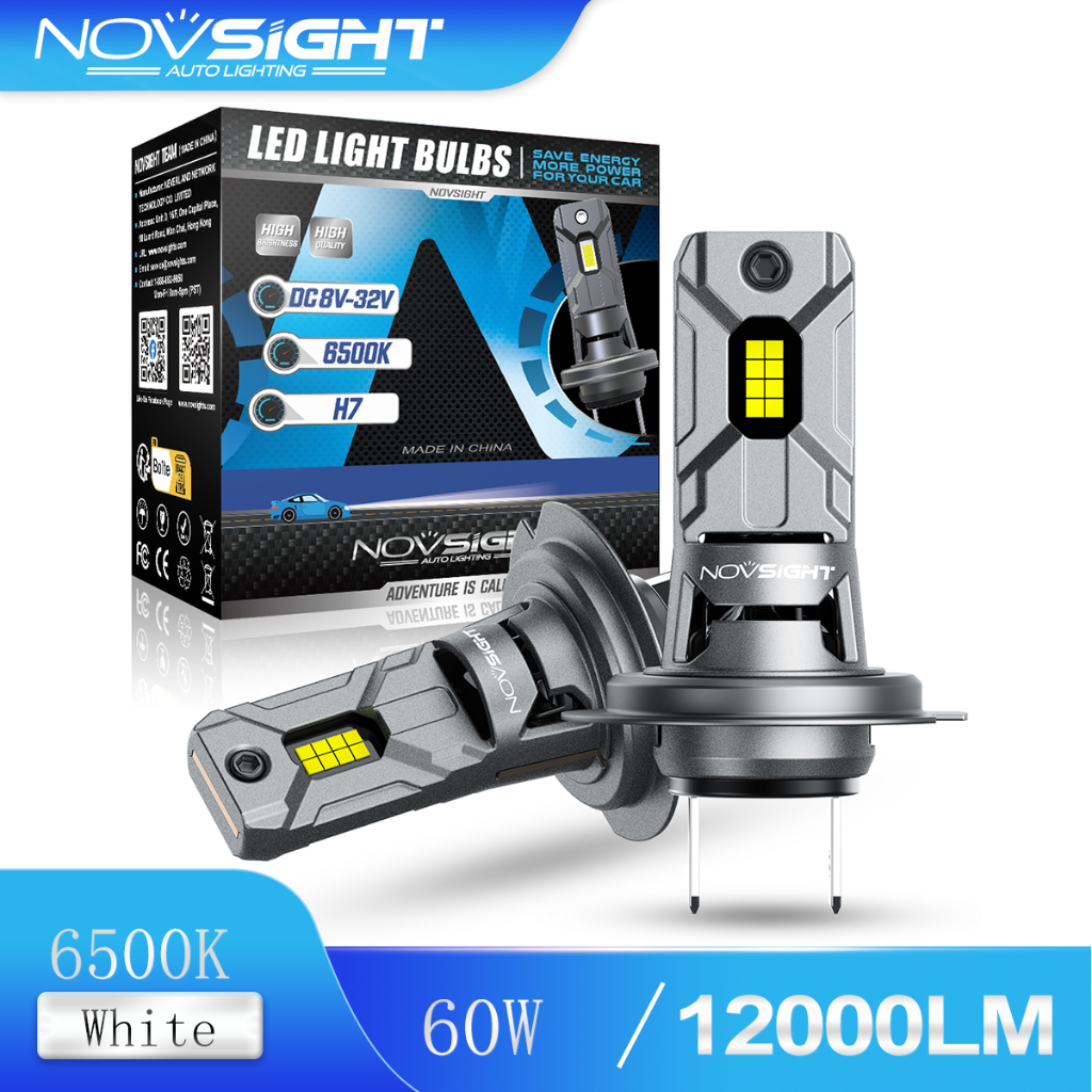 Novsight In-Line N64 H7 car LED Headlight 1:1 Design Halogen-like lamp ...