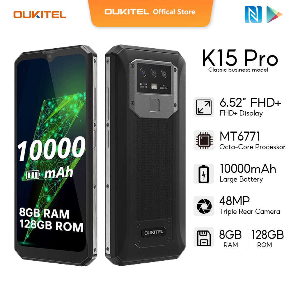 OUKITEL K15 Pro 6.52" Fhd+ 10000mah 8gb Ram 128gb Rom Nfc Cellphone Mobilies Phone | Shopee ...