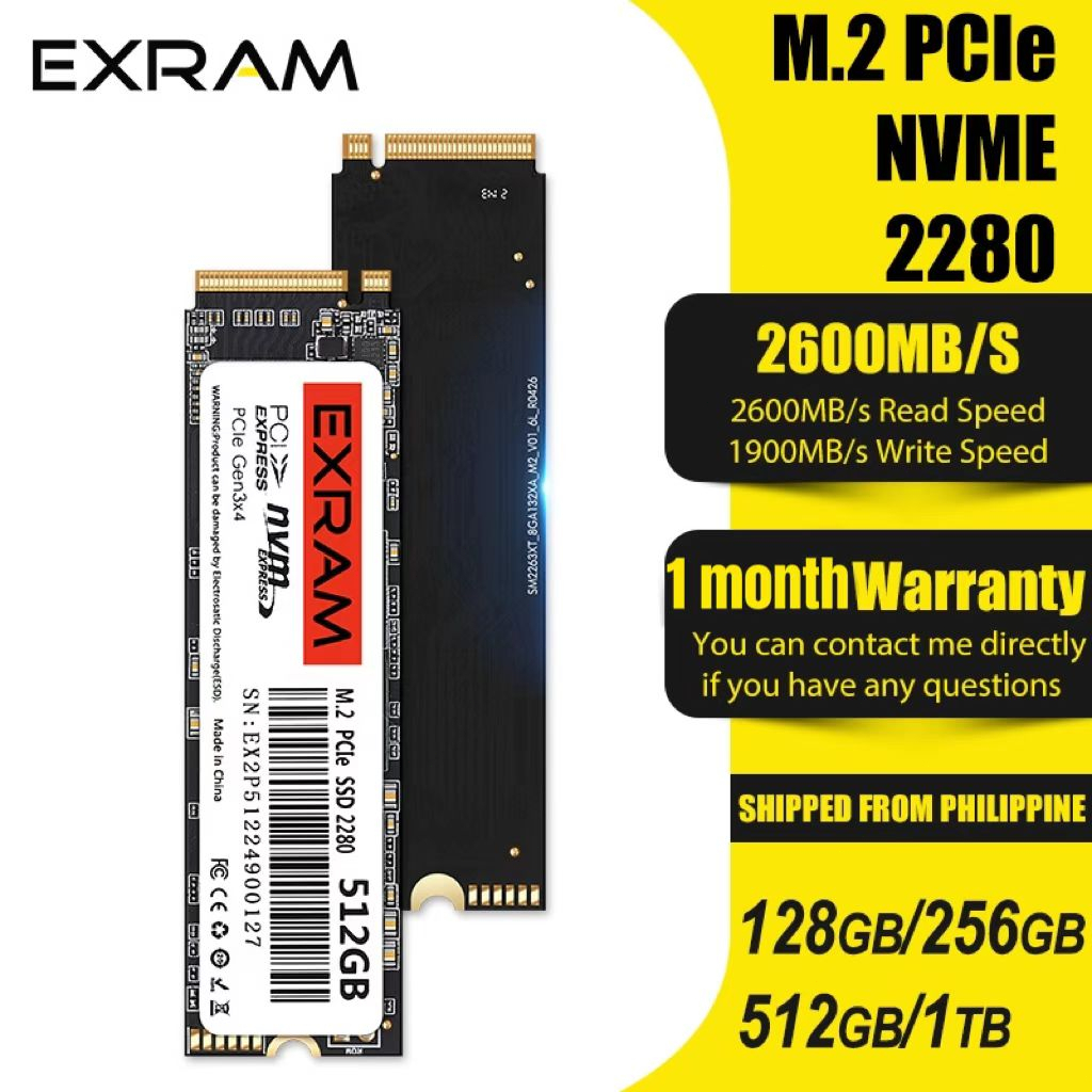 EXRAM M.2 SSD NVME PCIe 3.0 Gen SATA 3D NAND Flash Disc Internal Solid ...