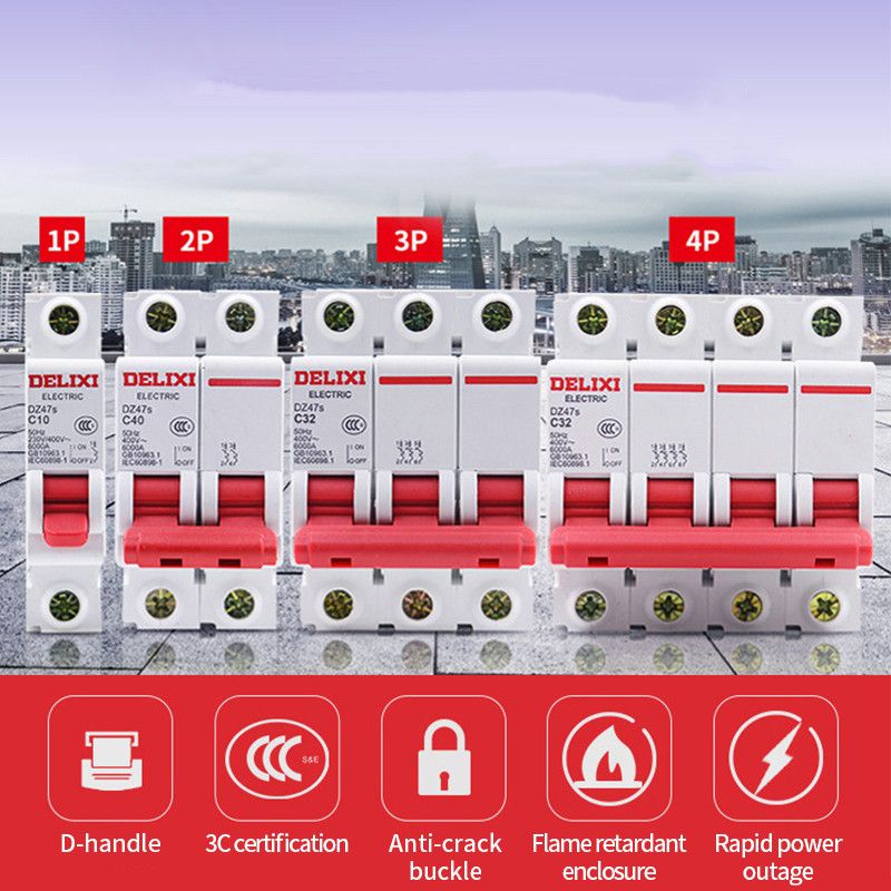 Ready stock 1P 2P 3P 4P 1P+N MCB 1A 6A 10A 20A 32A 50A 63A Miniature Circuit Breaker air switch ...