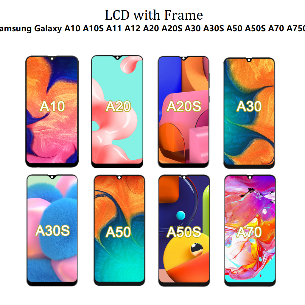 OLED with Frame For Samsung A20 A30 A50 M30S M21 M31 A50S A51 A70 LCD ...