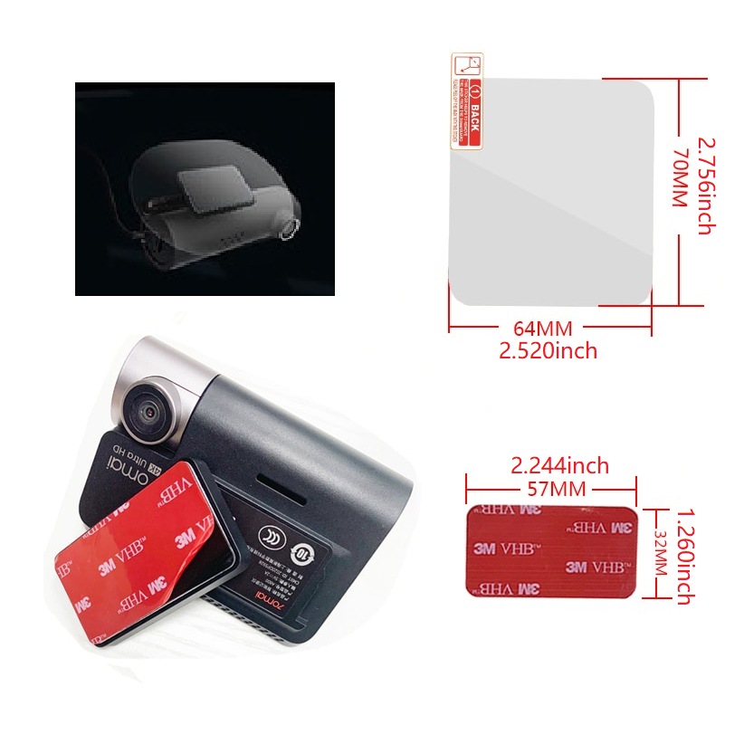 For 70 Mai Dash Cam A800 Dash Cam Rear Dash cam RC06 RC09 Smart 3M Film ...