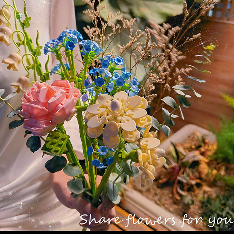 Sembo Block Flowers Sunflowers Tulips Roses Jasmines Plants Gypsophila ...