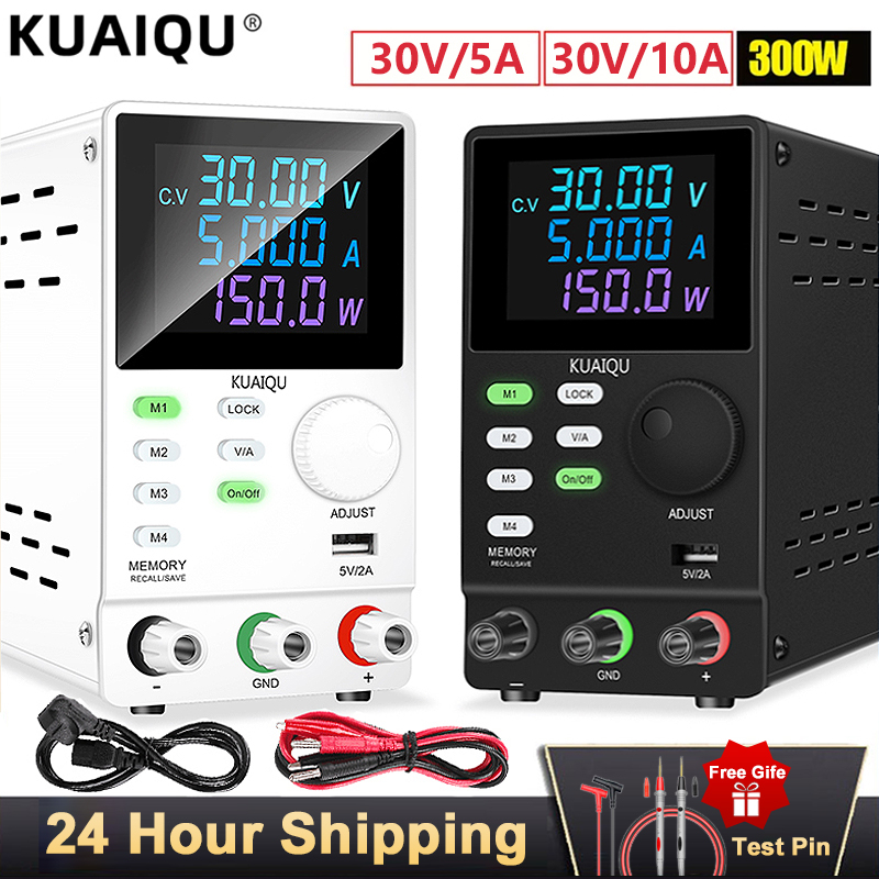 KUAIQU Dc Adjustable Laboratory Power Supply 30v 10a Voltage Current Regulator Lab Programmable ...