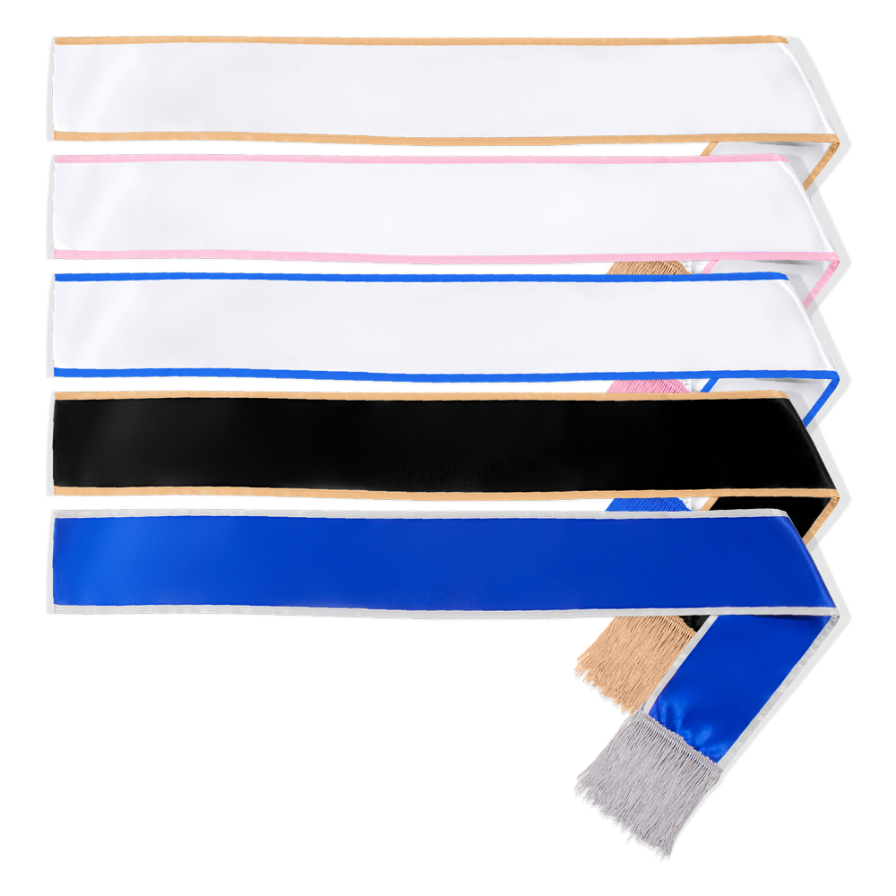 Plain Sash with Tassels Blank Satin Sash for DIY Ajustable Length with ...