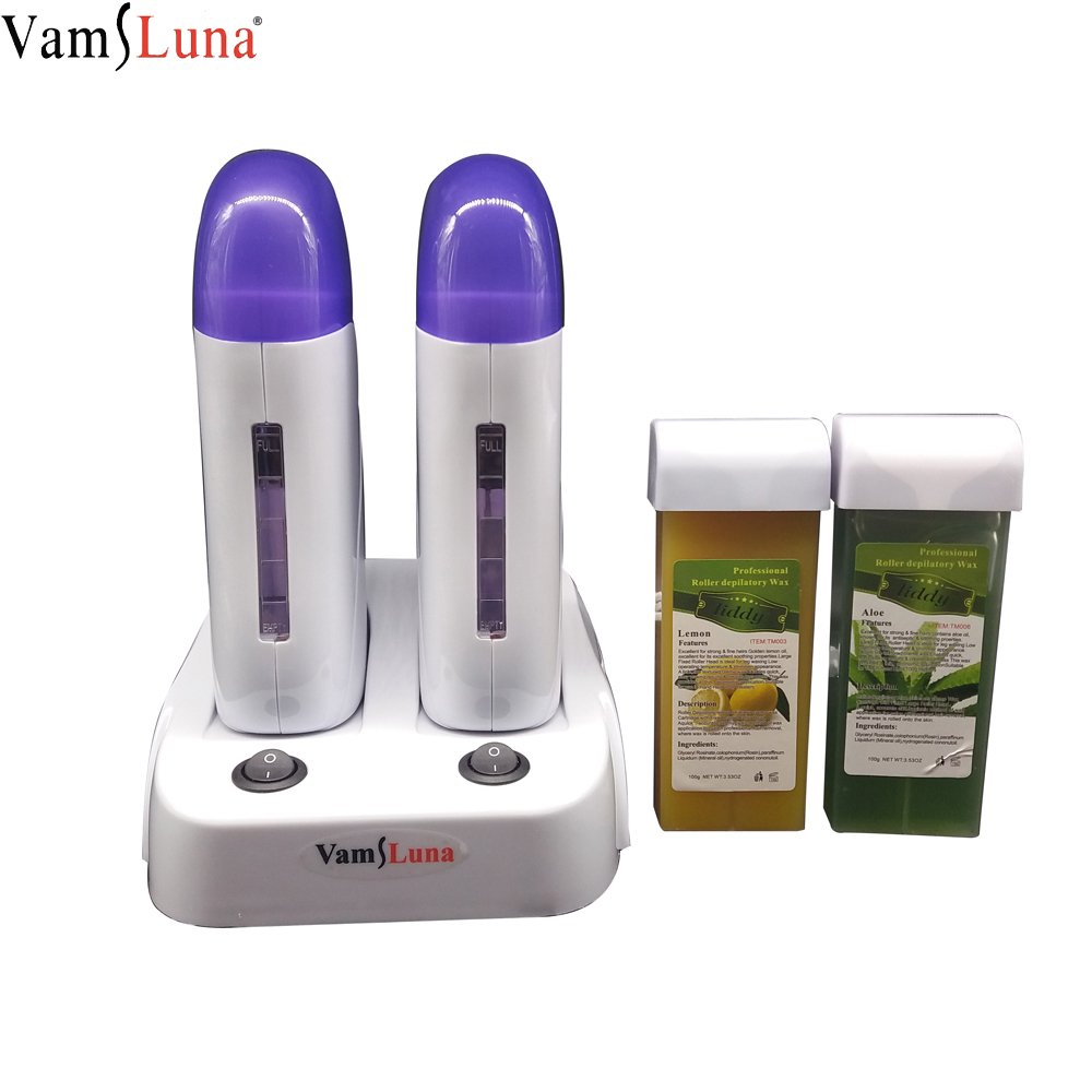 Double Depilatory Wax Heater Or 2 Wax Cartridge Hot Body Hair Removal ...