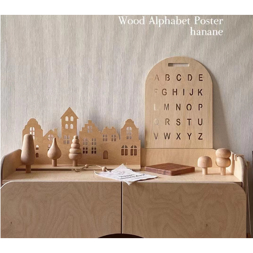 INS Nordic Wooden ABC Alphabet Slogan Cardboard Letter Number Wood Chip ...