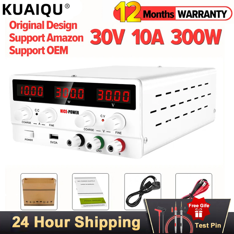 KUAIQU Usb Dc Regulated Laboratory Power Supply Adjustable 0-30v 0-10a ...