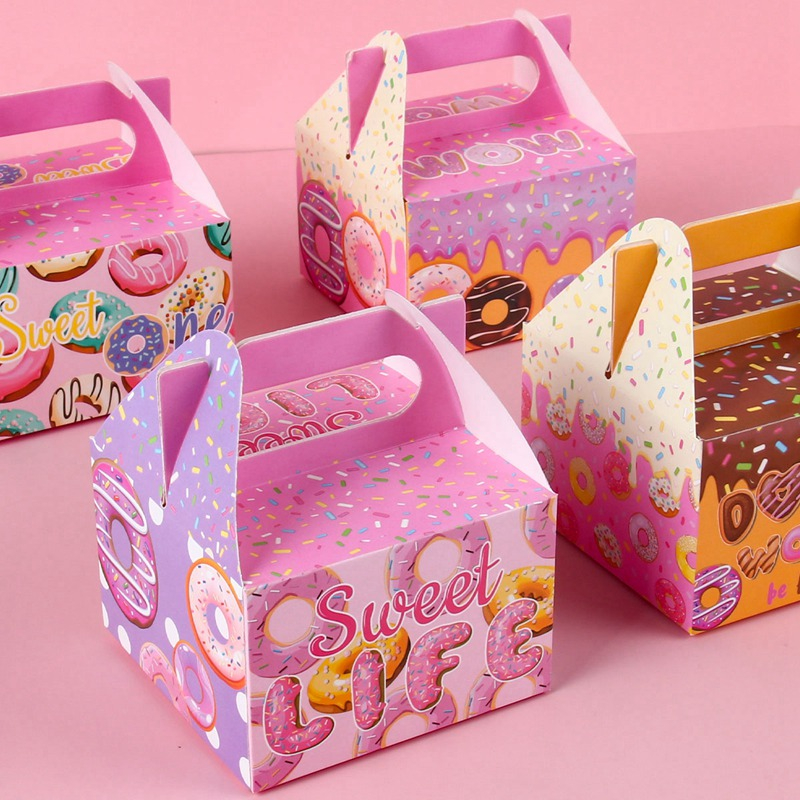 Sweet Donut Candy Box Pink Gift Loot Box Sweet Lift Goodie Treat Boxes ...