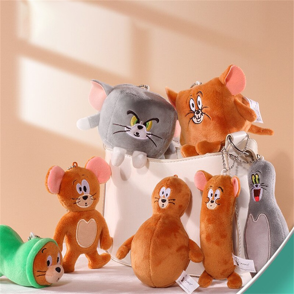 Tom and Jerry Cat Rat Morphing Plush Doll Keychain Cute Cartoon Bag ...